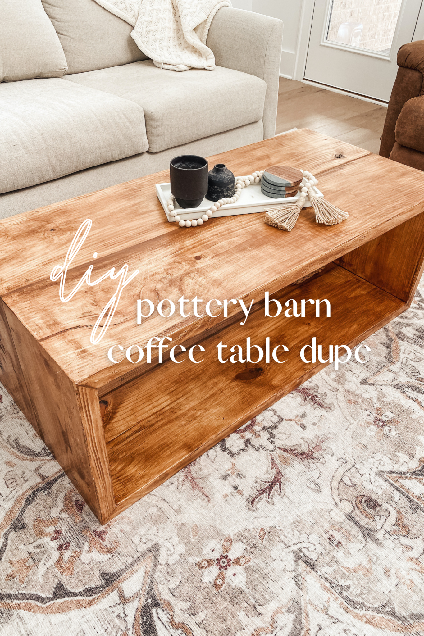 DIY Pottery Barn Coffee Table Dupe - Bre Pickett